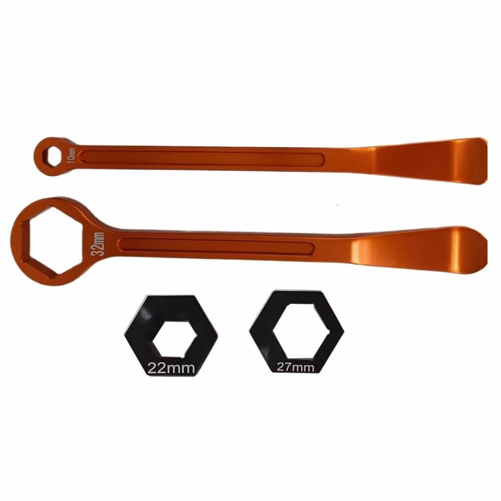 Набор алюминиевых монтажек для шин 13/22/27/32 мм, Оранжевый