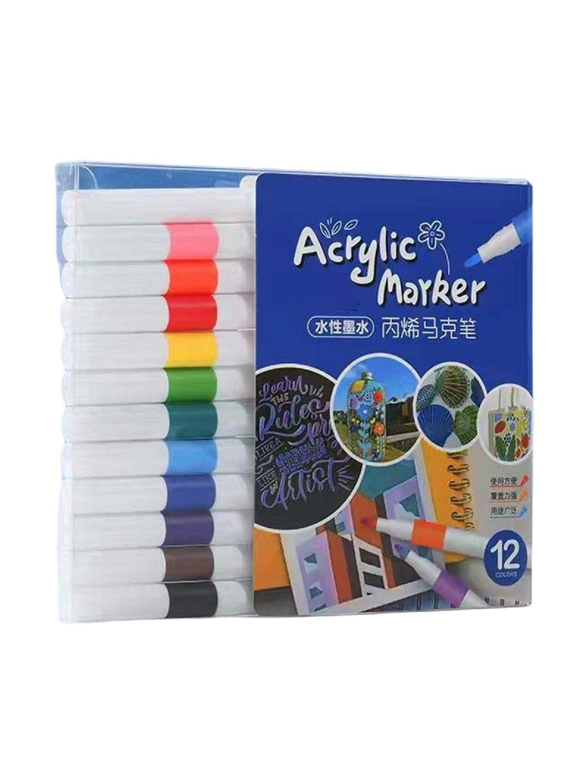 Набор Акриловых Фломастеров 12/24/48 Цветная Акриловая Ручка, Фломастеры для рисования