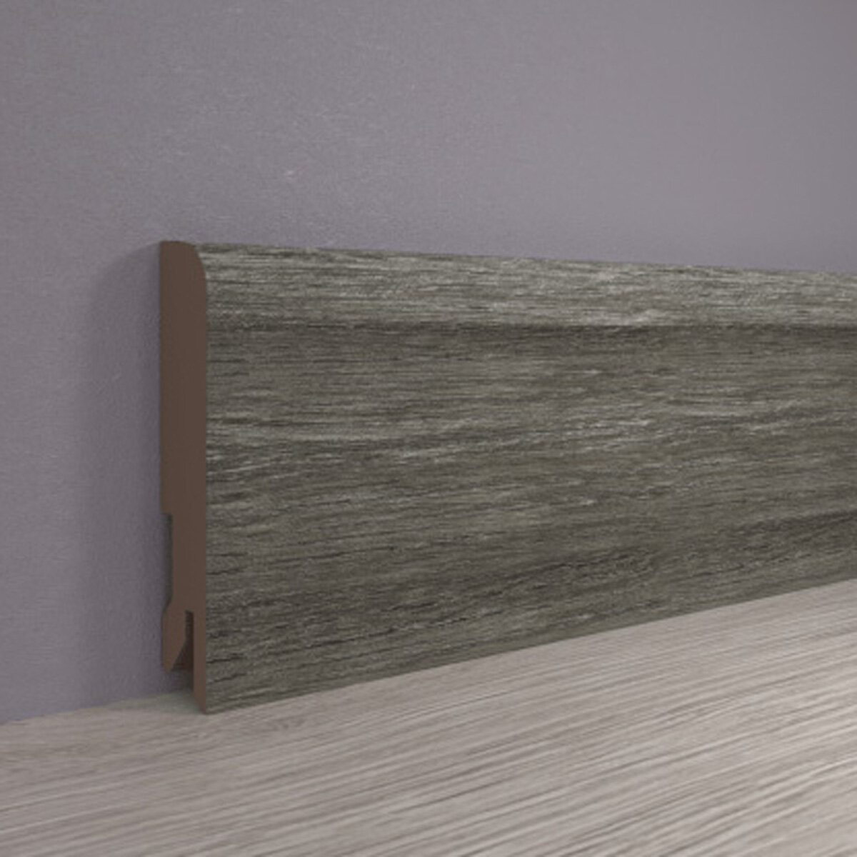 Плинтус МДФ напольный Лука ПЛ 80МДФ, 16х80 мм, длина 2,4 м, дуб винтаж графит 4050