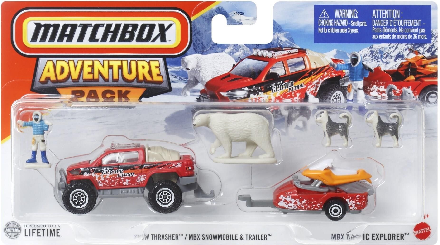 Набор Mattel Matchbox Adventure MBX Arctic Explorer Patrol Vehicles JCN15