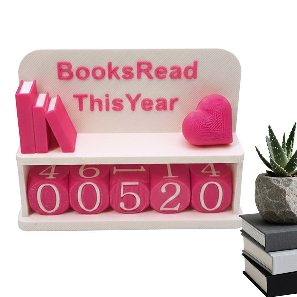 Трекер прочитанных книг, 3D-печать, с подвижными цифрами, декор для книжной полки, подарок читателю, учителю (несколько цветов)