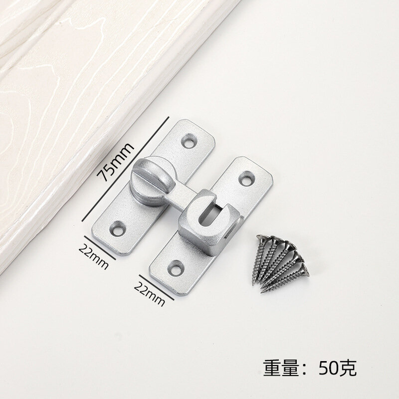 Замок для двери без сверления, дверной болт, 90-градусный раздвижной дверной замок из цинкового сплава, 180-градусный раздвижной дверной замок, защелка, противоугонное устройство