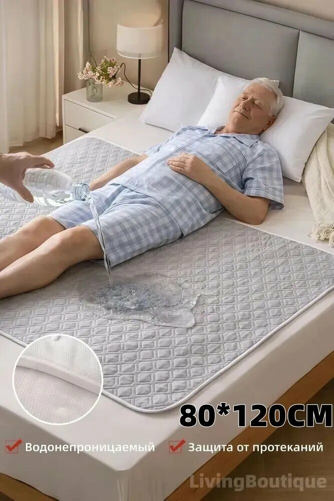 Многоразовая впитывающая пелёнка для лежачих больных моющаяся защитная гигиеническая подстилка для ухода