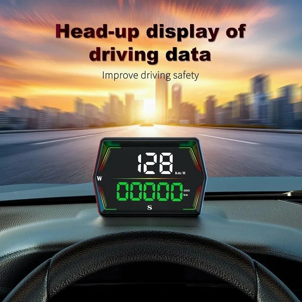 Головной Дисплей GPS HUD Цифровой Спидометр Измеритель Скорости для Всех автомобилей Грузовиков