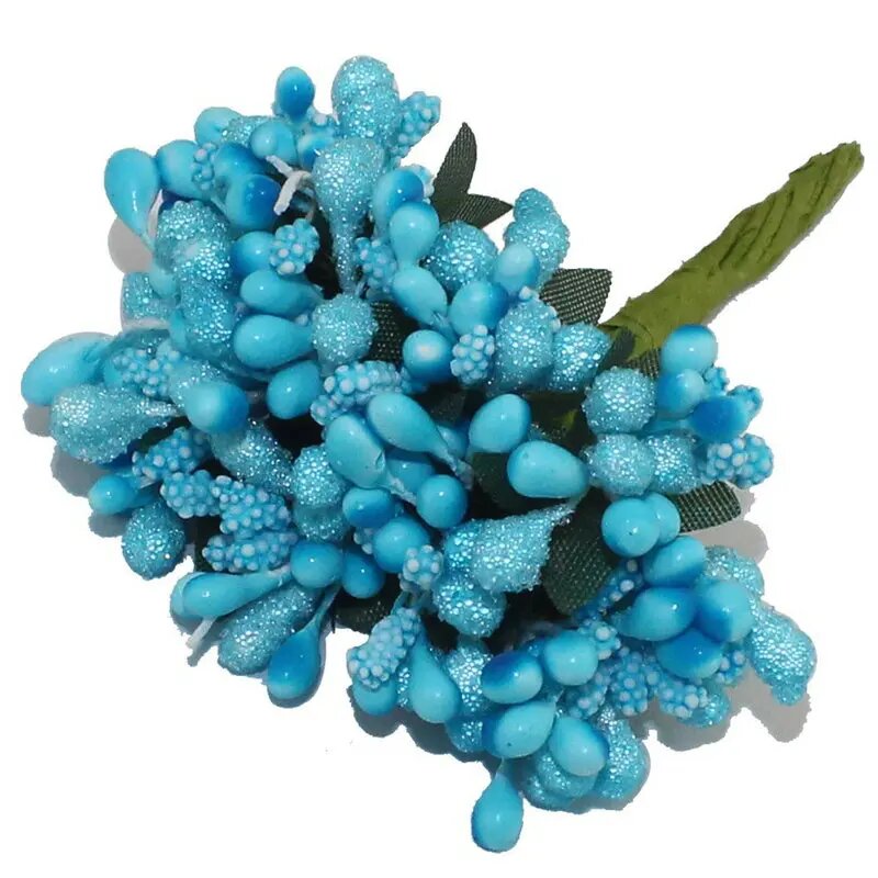 Искусственные тычинки цветы пенопласт 12 шт Бирюзовый, blue