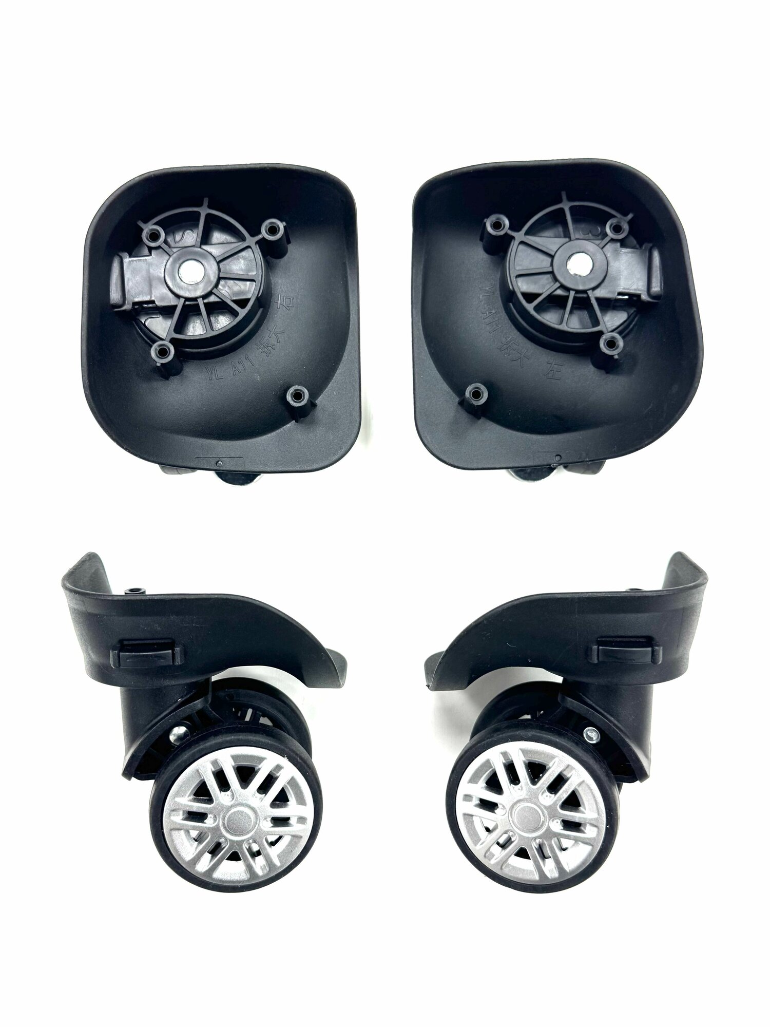 Колесо для чемодана большая чаша сдвоенное, E1-63 4 шт (2 левых, 2 правых)