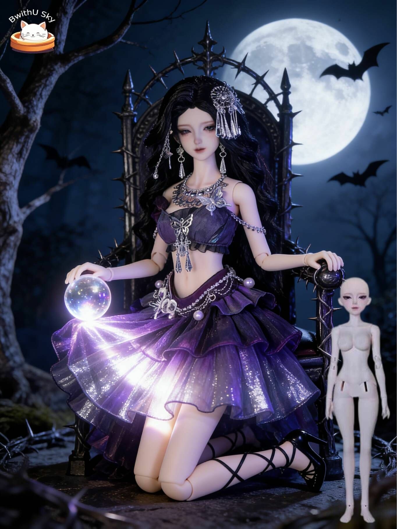 BwithUSky Yrian BJD кукла 1/4 обнаженная кукла с нормальной кожей + макияж для лица, без аксессуаров