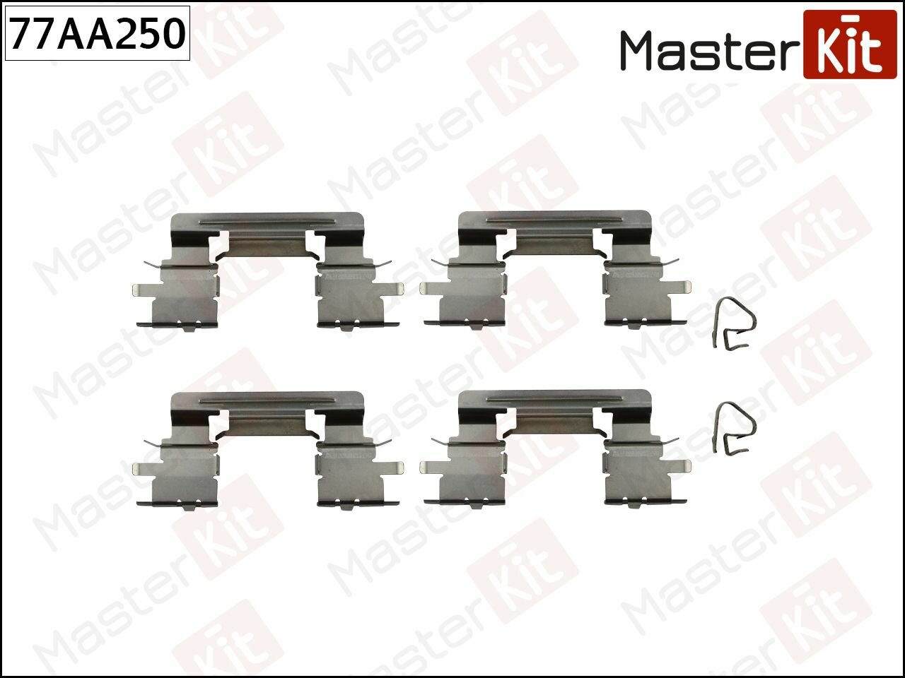 Комплект установочный тормозных колодок Lexus ESMCVVZV 96-08Toyota Camry V3 01-06 MasterKit 77AA250