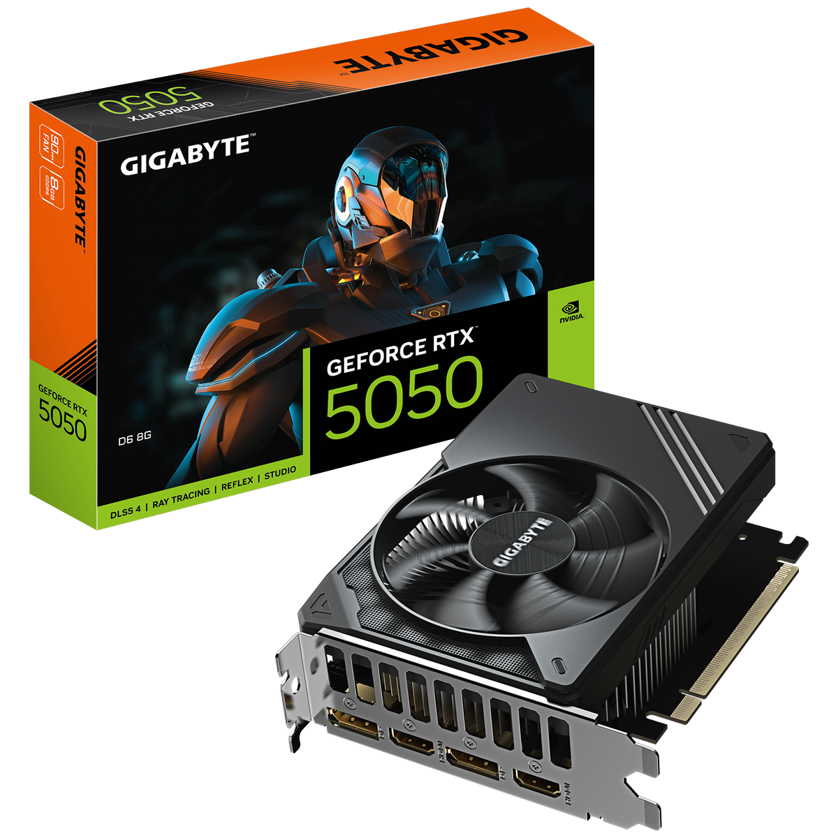 Видеокарта Gigabyte GeForce RTX 5050 8 ГБ (RTX 5050 D6 8G), RTL