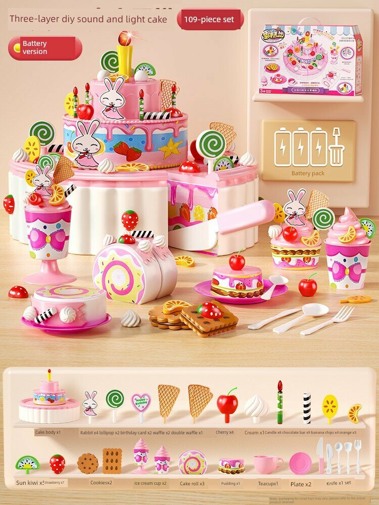 Новинка 2026: игрушка-тортик для девочек 3-6 лет, реалистичная, как у интернет-знаменитостей, хит продаж Роскошный