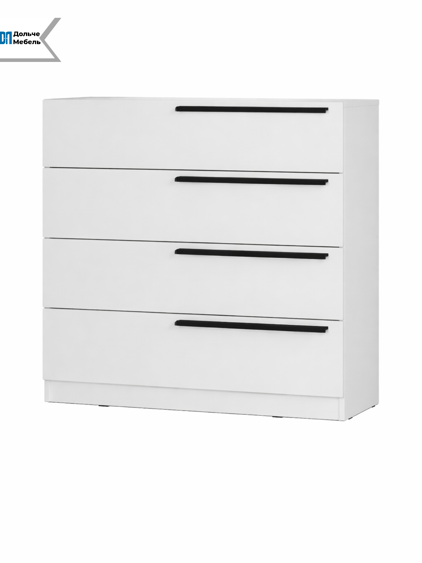 Комод для одежды BTS Айрон КМ-02 90 см с ящиками, белый, для спальни и гостиной