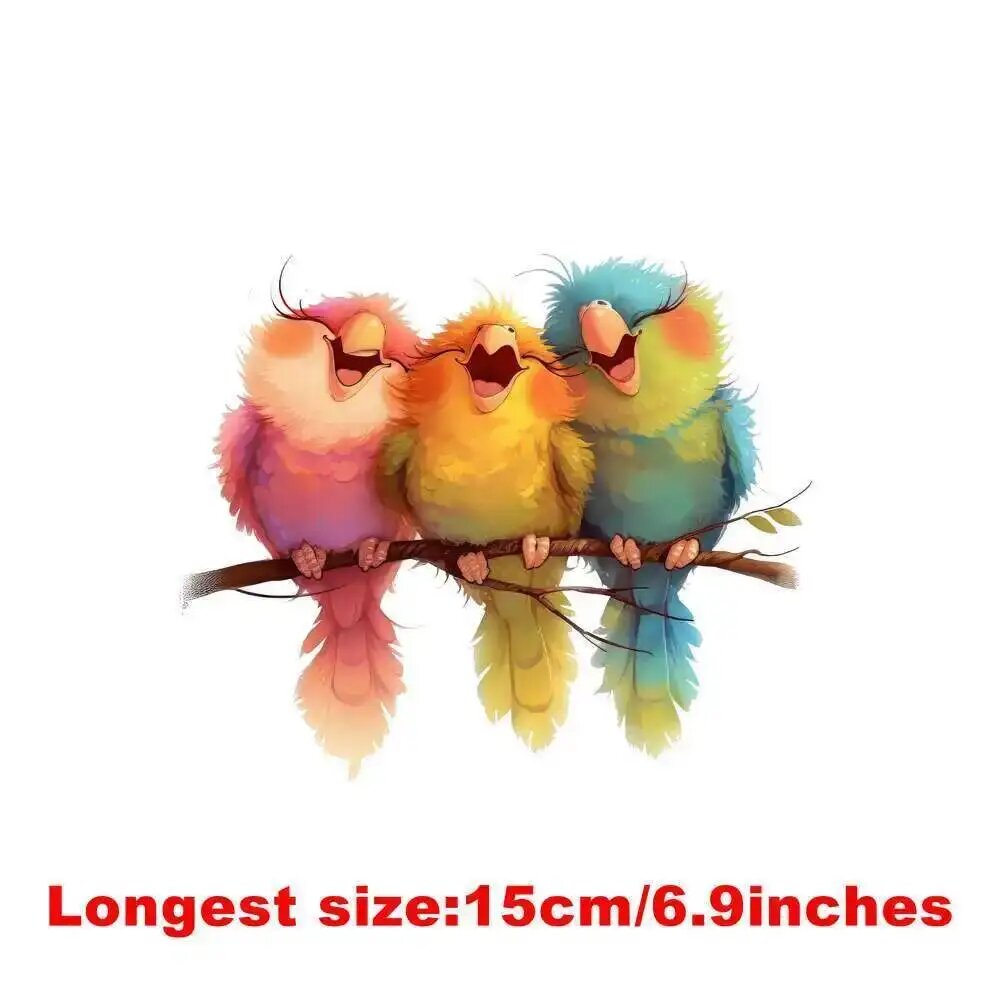 Детские термонаклейки с птицами 15см YTH0526-14