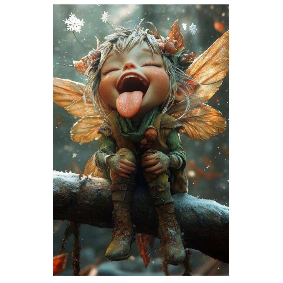 Алмазная живопись 5D: Девочки, Сова, Лягушка, Кошка, Бабочка Round 40X50, BZH2147-4