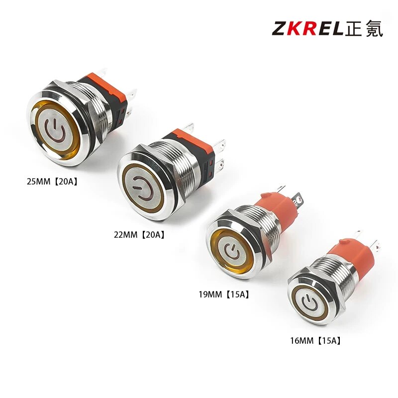 Металлический кнопочный переключатель, высокий ток, водонепроницаемый, самоблокирующийся, 12/16/22 мм, кнопка сброса питания, модифицированная, высокая мощность 20