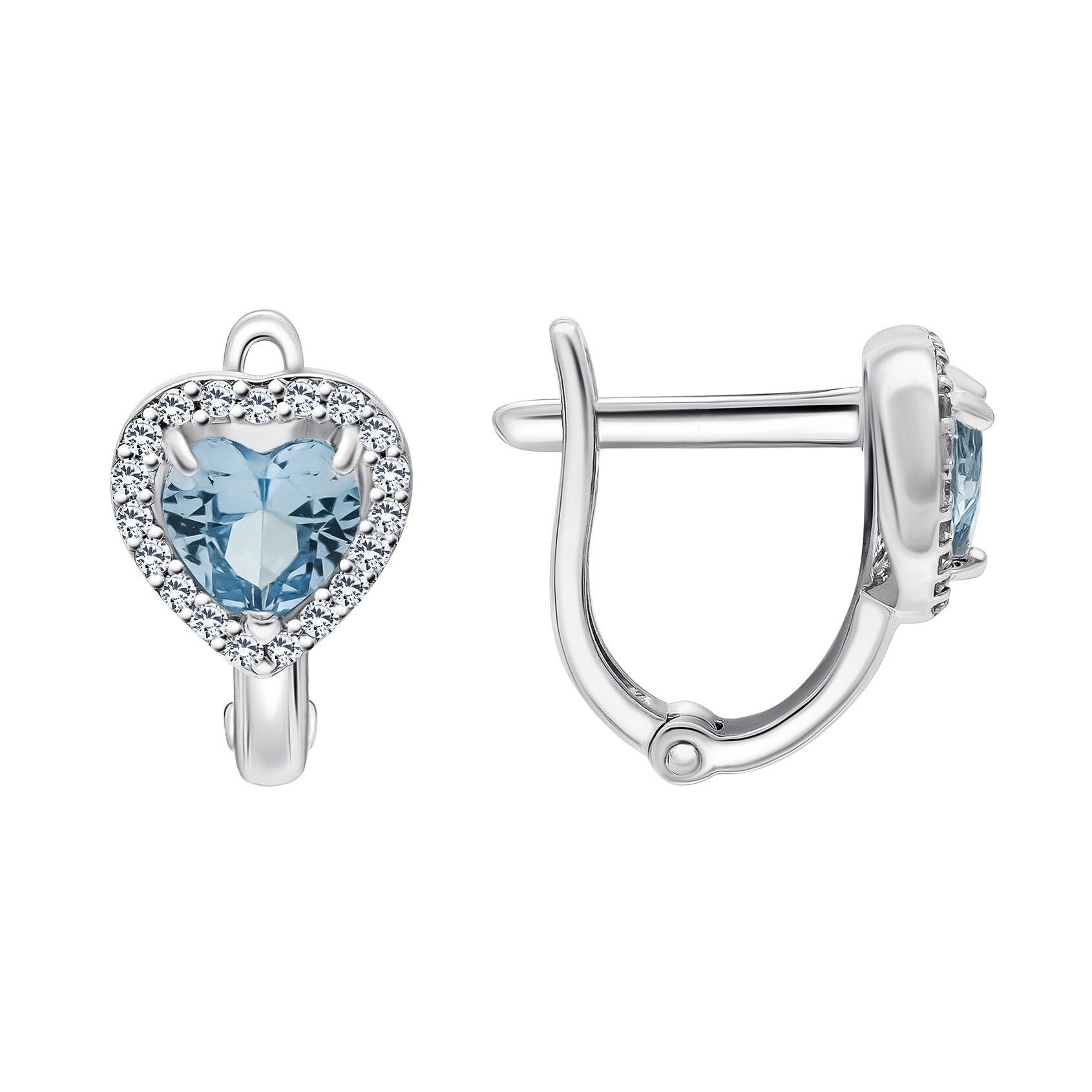 Серьги Яхонт, серебро, 925 проба, фианит