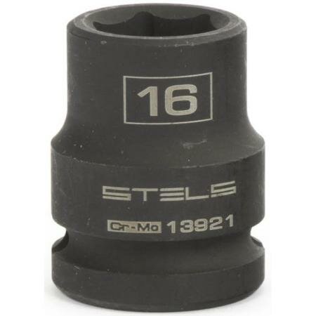 Головка ударная шестигранная, 16 мм, 1/2", CrMo // Stels