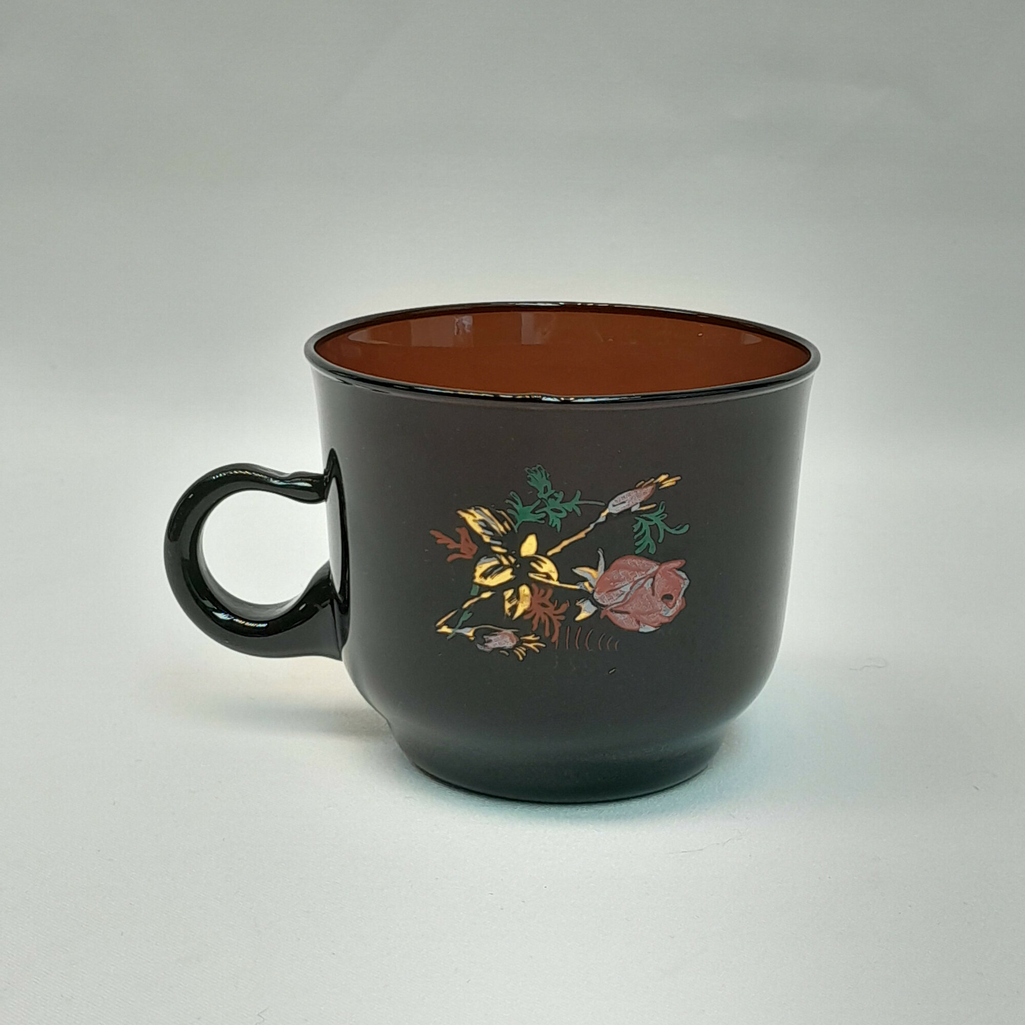 Чашка, стекло деколь 200 мл, винтаж СССР