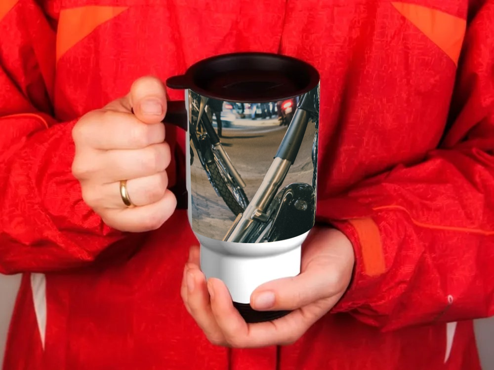 Тремокружка для авто с принтом "Мотоцикл, харлей, дэвидсон" 0.5 л.