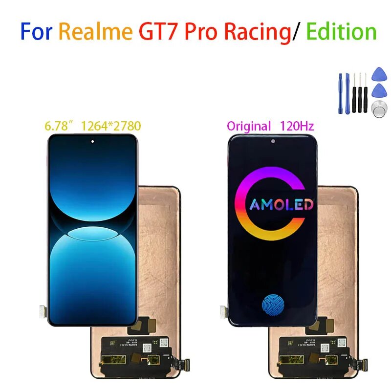 Оригинальный 6,78 "AMOLED для Realme GT7 Pro Racing, детали сенсорного ЖК-дисплея для Realme GT 7 Pro Racing Edition, замена