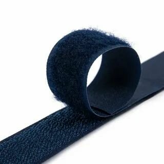 Лента контактная липучка (велкро), пришивная 50 мм, цвет тёмно-синий, длина 1м