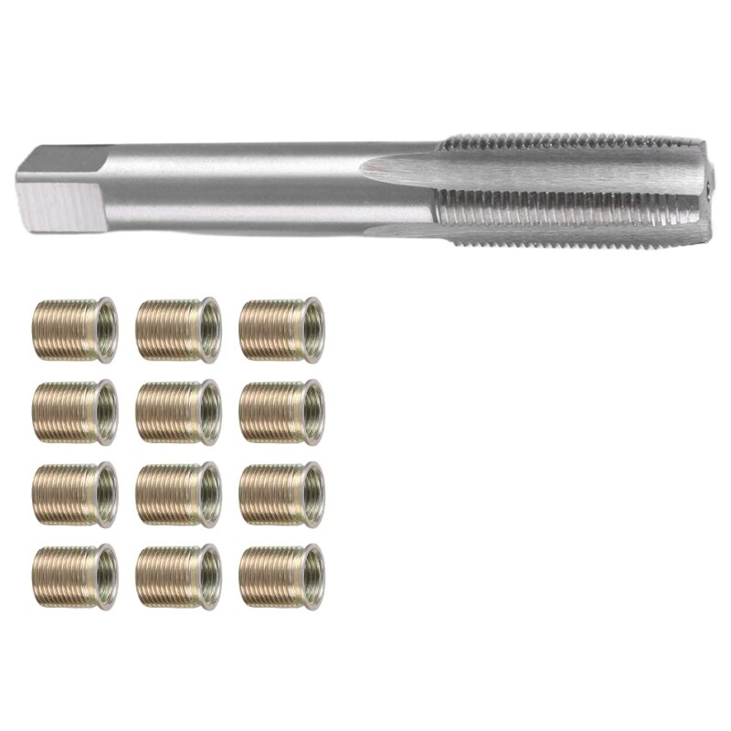 Инструмент для ремонта резьбы свечей зажигания Метчики из быстрорежущей стали Со вставками M14x1.25 и резьбовыми вставками из комплекта метчиков M16x1.25
