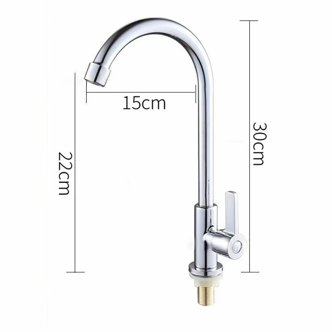Одинарный кран для холодной воды для кухонной раковины, кухонный кран из нержавеющей стали 304, раковина для мытья овощей и посуды, кран из чистой меди.