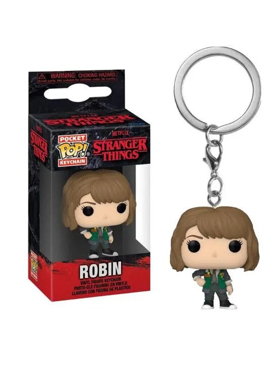 Коллекционный брелок-фигурка Funko Pop: Очень странные дела (Странные вещи Робин Stranger Things Robin Брелок для ключей), виниловая мини-фигурка , аксессуар на ключи и рюкзак