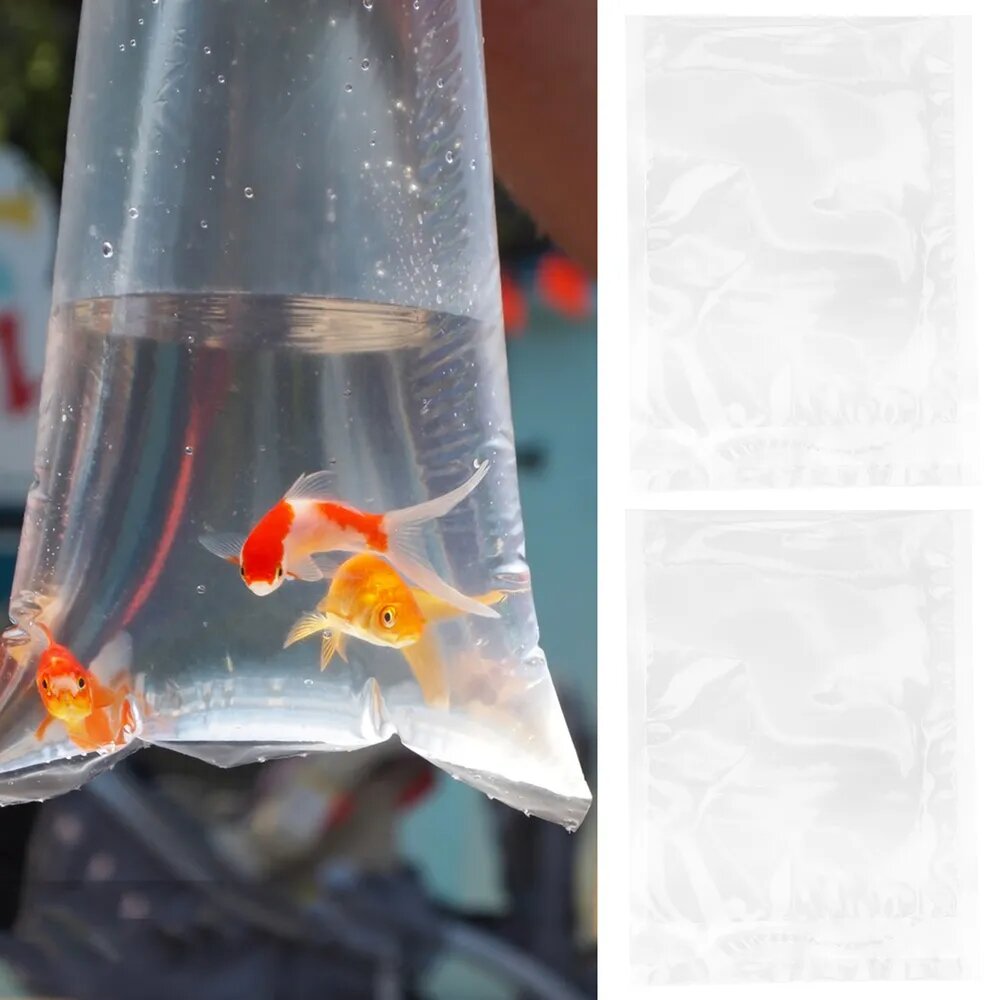 Прозрачные пакеты для перевозки живой рыбы с возможностью наполнения кислородом, набор 100 шт
