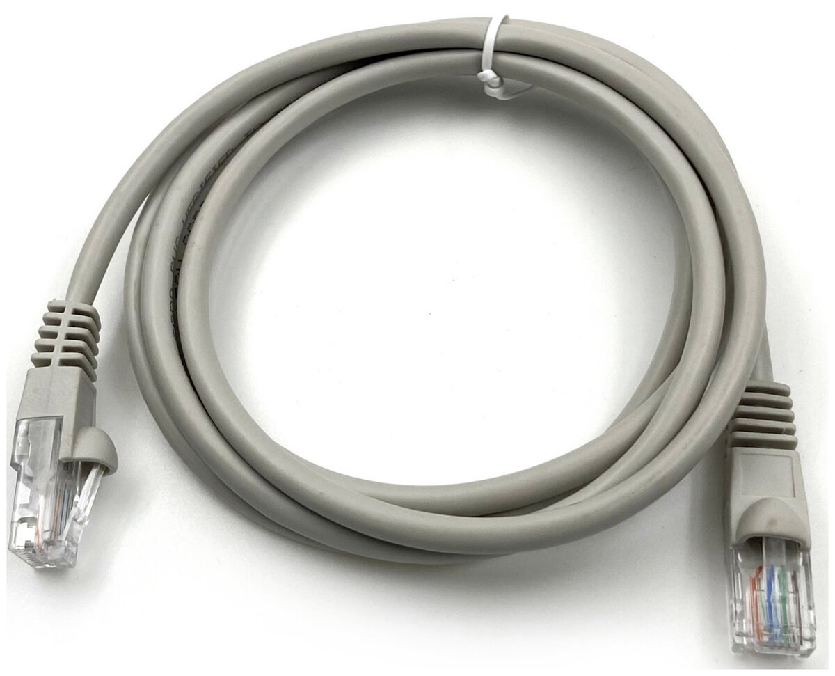 Патч-корд Buro UTP 4 пары cat.5E CCA molded 1.5м, серый, RJ-45 (m)-RJ-45 (m) (UTP-5E-1.5M-G)