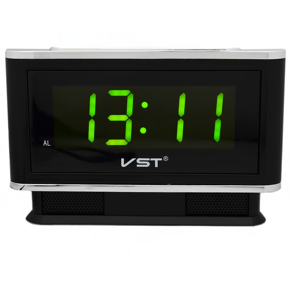 Сетевой будильник Vst721-2 часы 220В св. зел. цифры+USB кабель (без адаптера)
