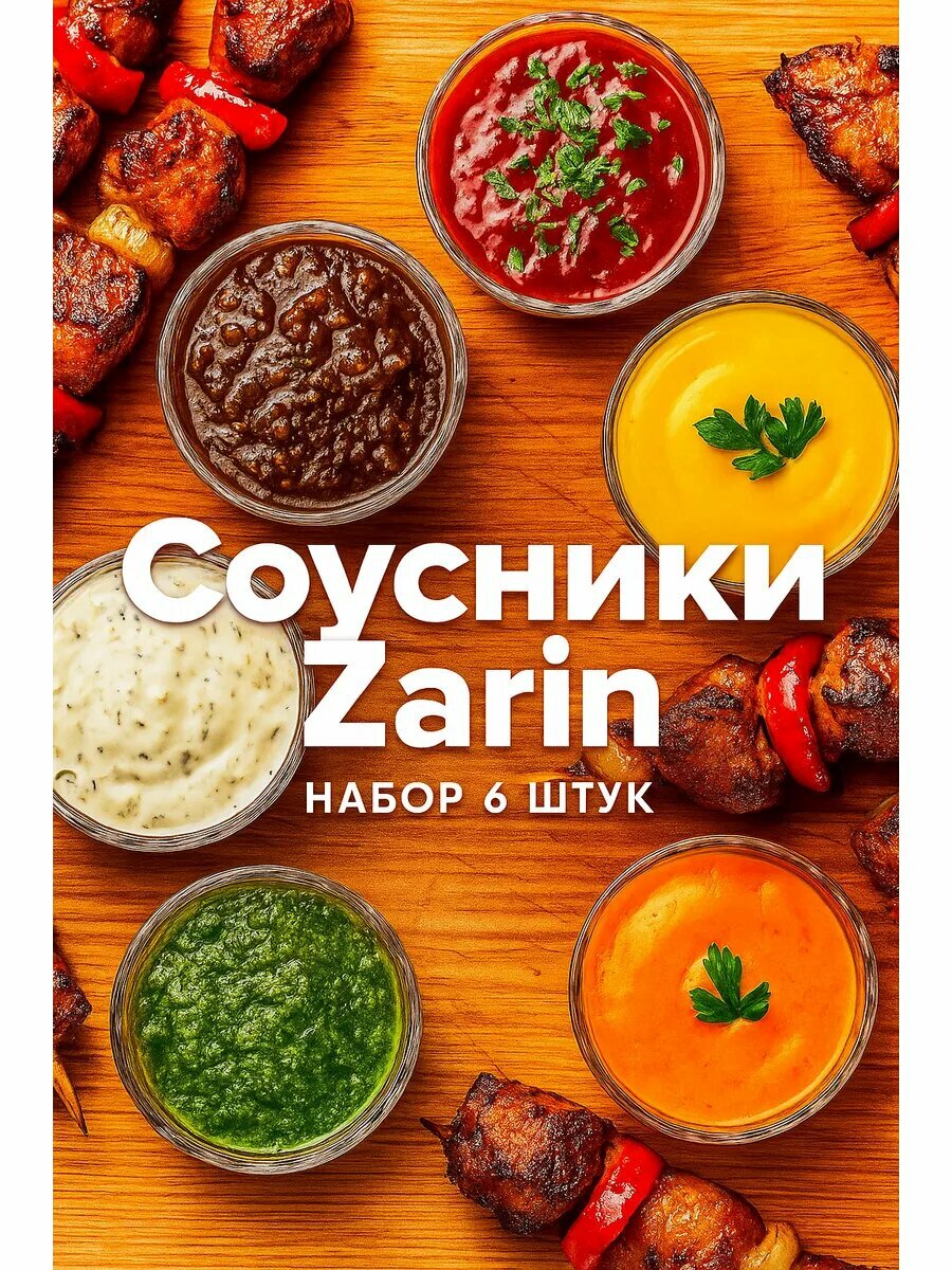 Соусники Zarin, d=8 см, 140 мл, набор 6 шт, стекло, прозрачные