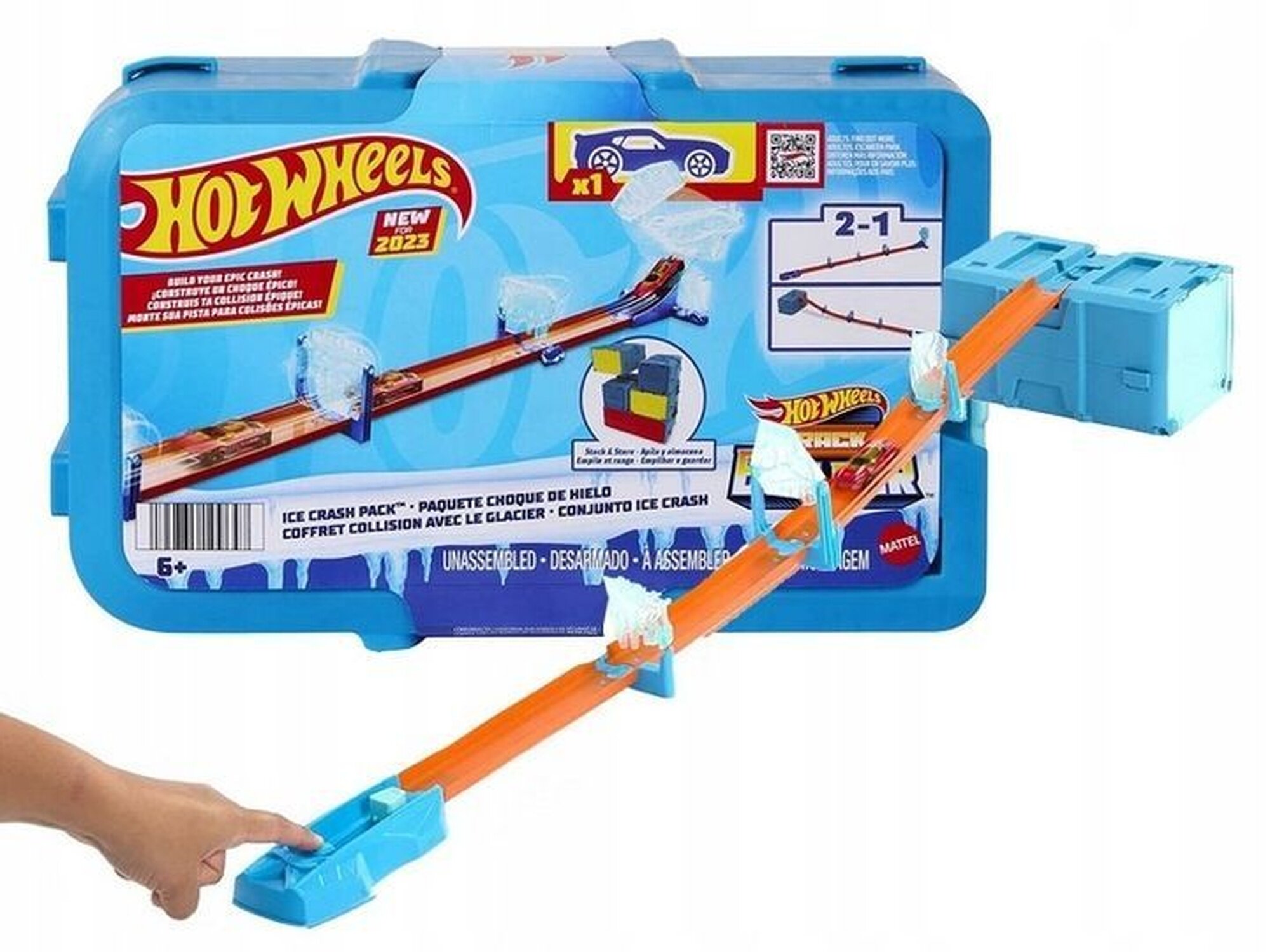 Игровой трек Hot Wheels Track Builder Гоночная Ледяная автомобильная трасса с машинкой HNJ66/HKX40