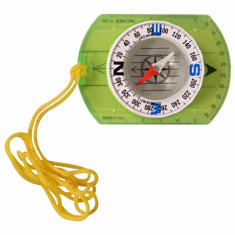 Компас туристический диаметр 5,5 см из пластмассы (ABS, акрил), шнурок из синтетического материала