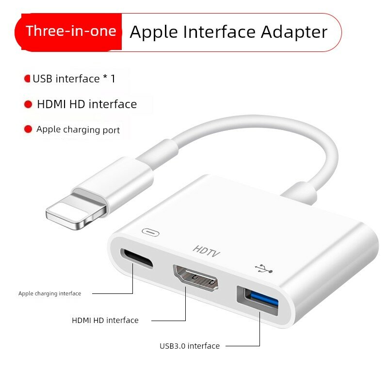 Подходит для конвертера Apple-HDMI, кабеля для синхронизации высококачественного изображения с мобильного телефона