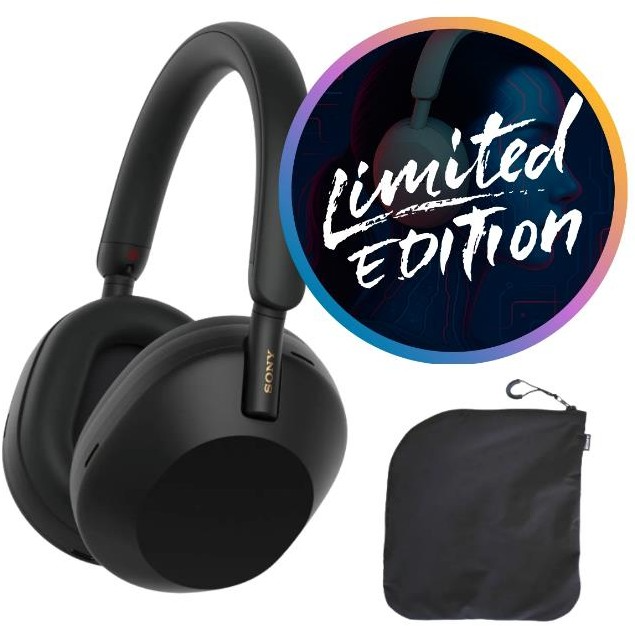 Беспроводные наушники Sony WH-1000XM5SA, Черный, с мягким футляром