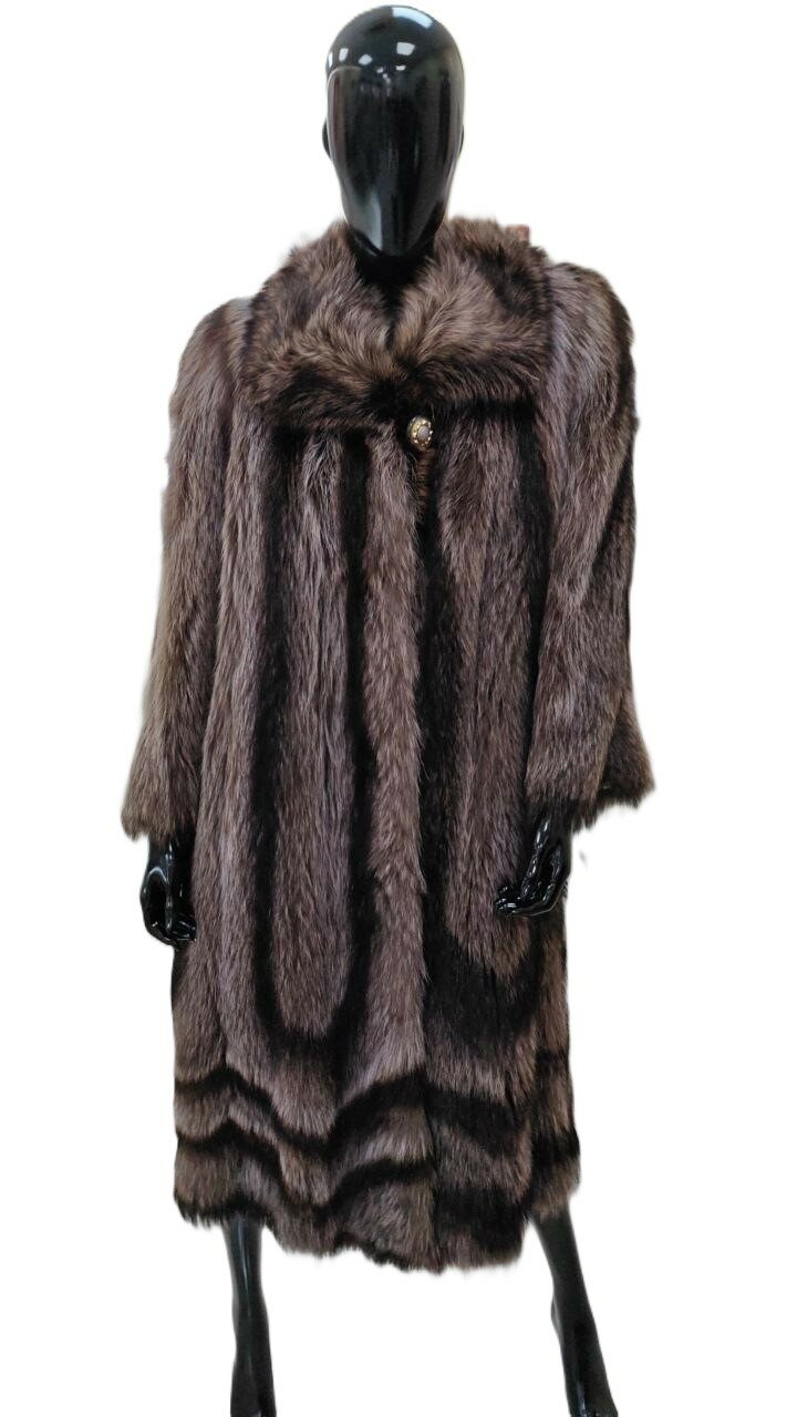 Шуба из енота, серый, р. 54