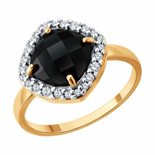 Кольцо, серебро, 925 проба, золочение