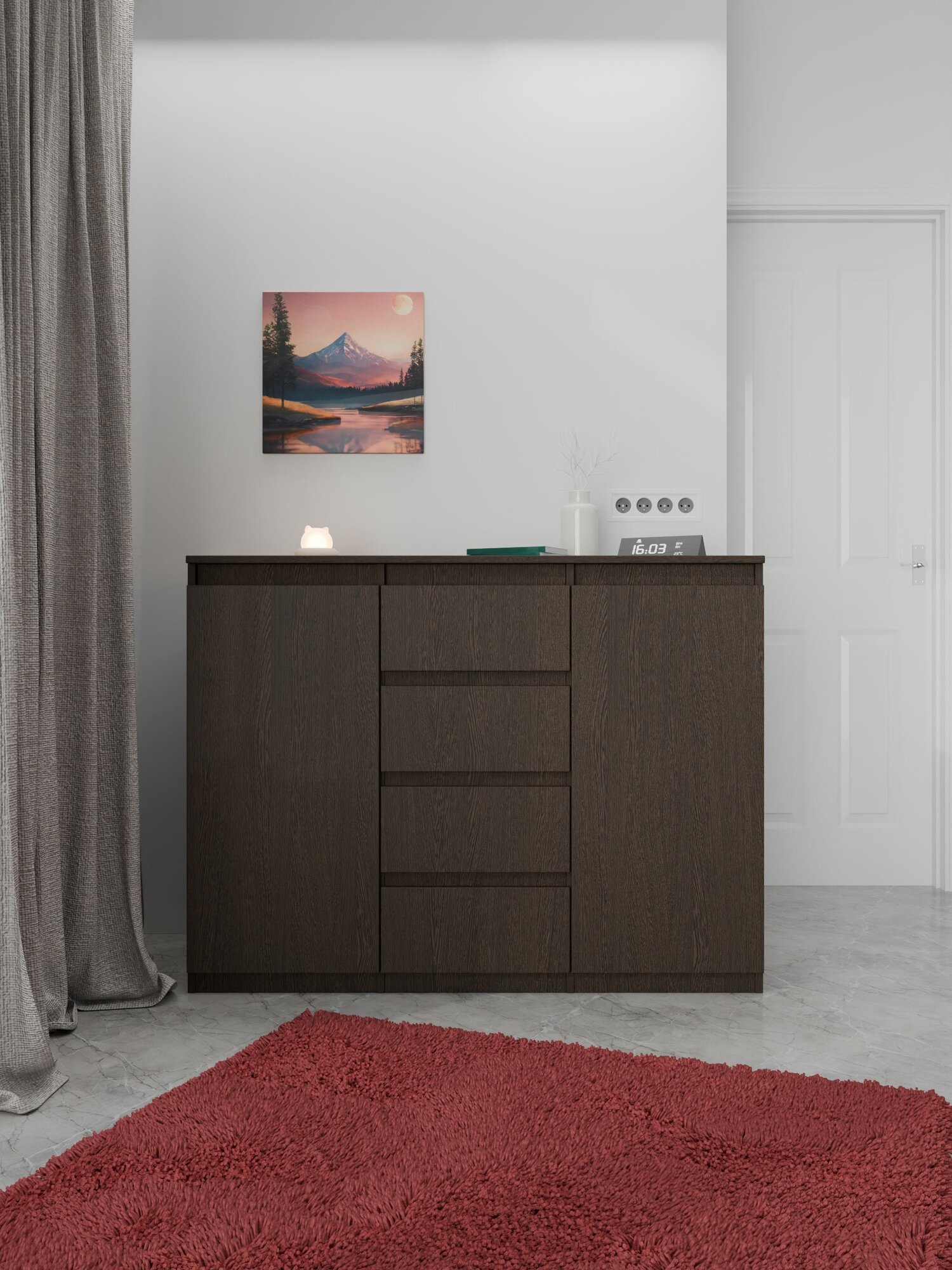 Комод для белья и одежды тоскана, 120х91х50.4 см, венге