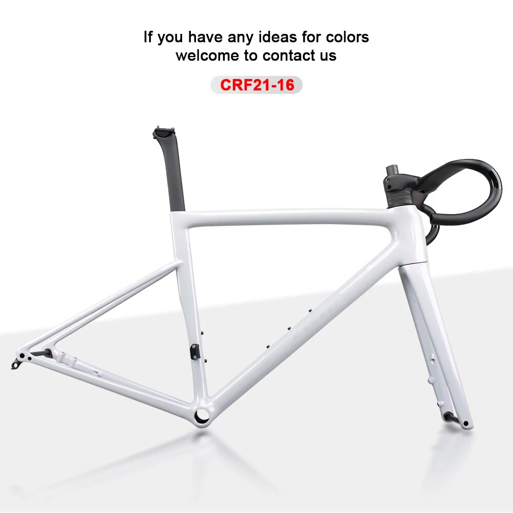 Bozzolo T1100 карбоновая рама шоссейного велосипеда Белый, 49cm with handlebar, CRF21-16