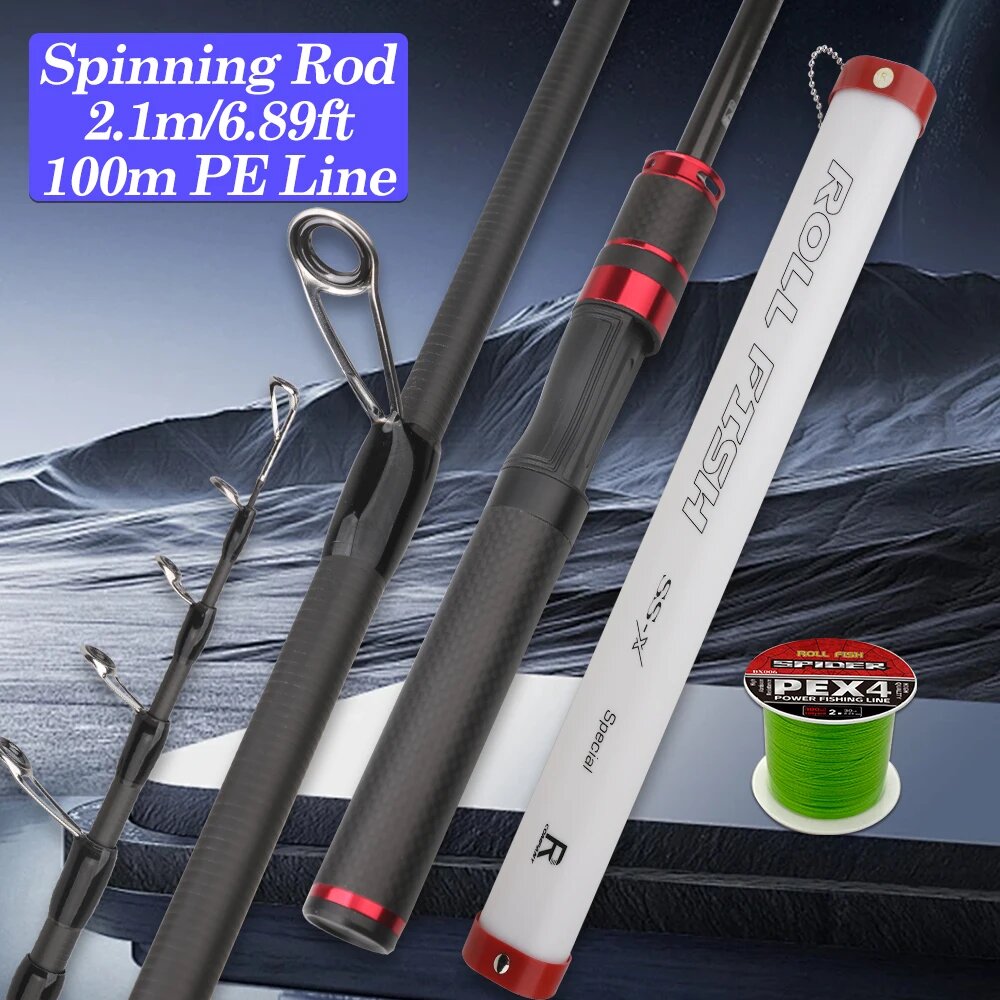 Удочка Spinning ROLLFISH 2.1m, 100m PE Line