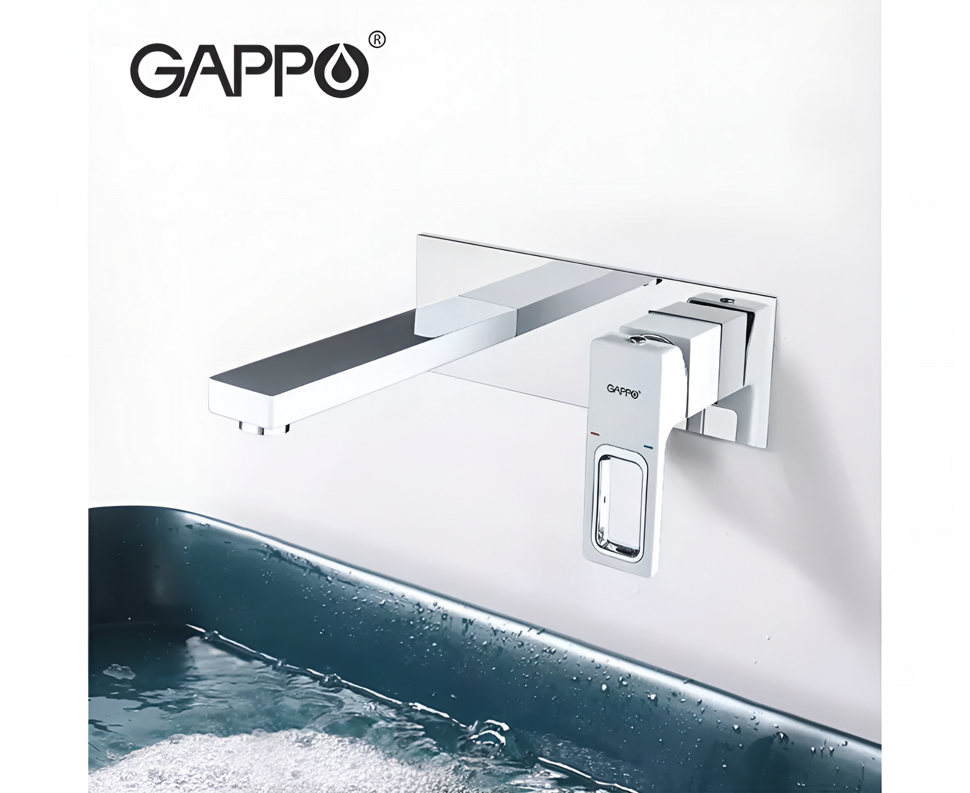 Настенный смеситель Gappo G1OH01IF7-DK10KB для раковины встраиваемый, хром