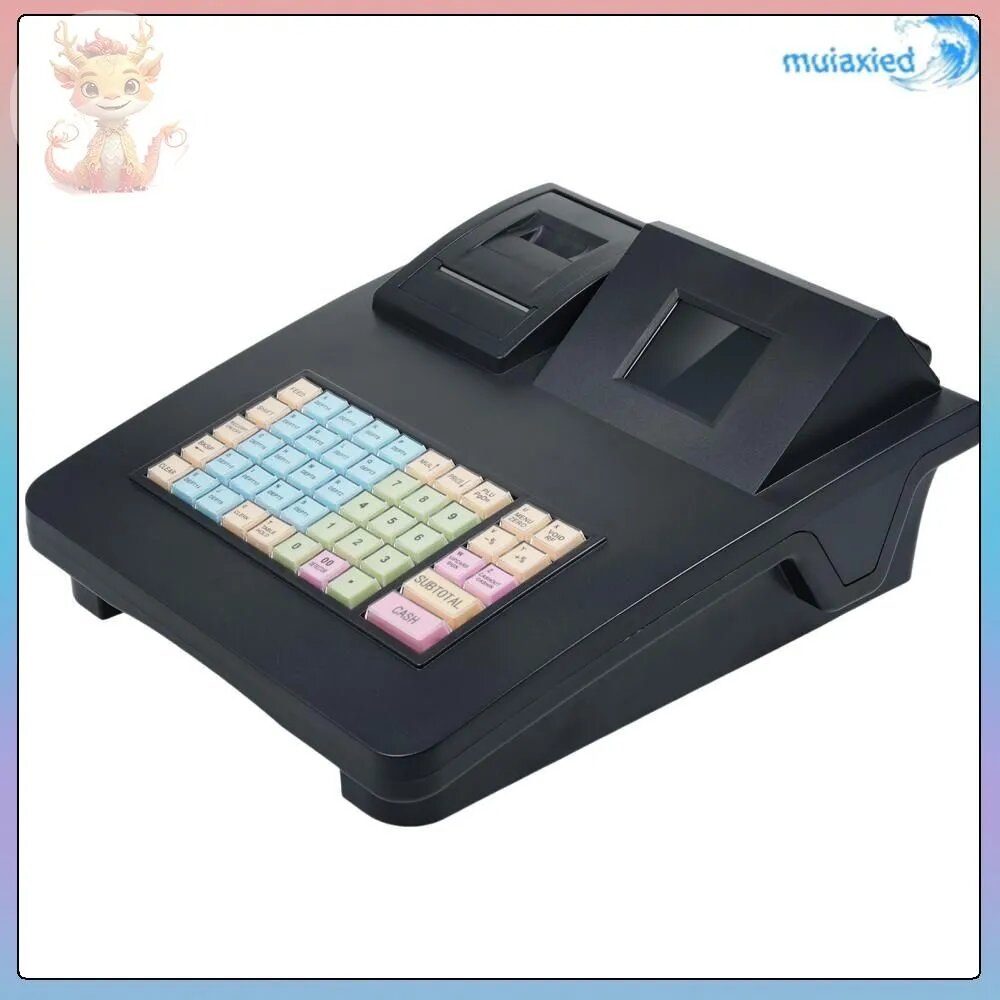 Электронный кассовый аппарат с дисплеем покупателя и встроенным принтером чеков, красный