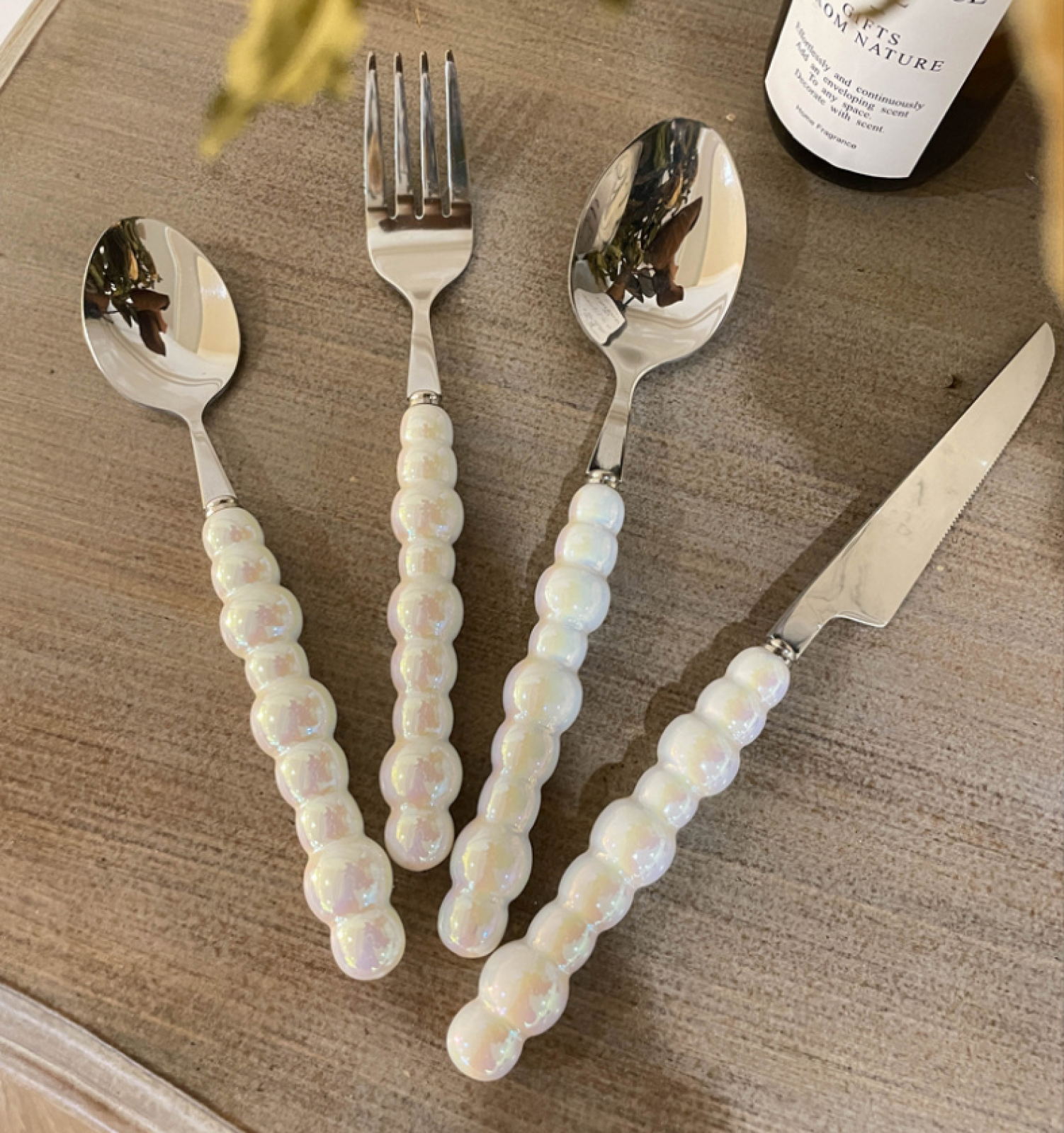Подарочный набор столовых приборов MyPads с жемчужным декором из нержавеющей стали