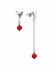Серьги пусеты LU Jewel, коралл, размер 10 мм, красный, серебряный