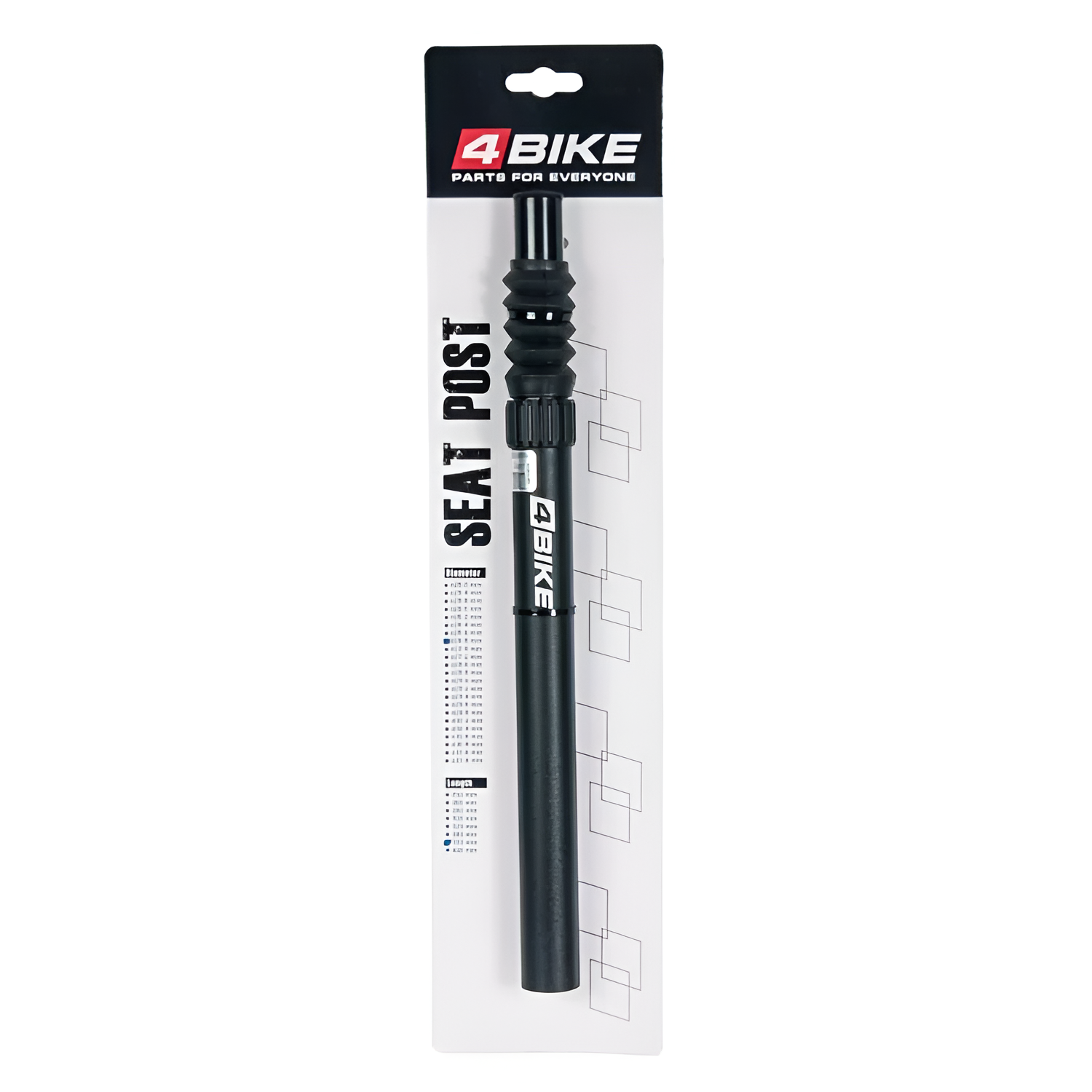 Штырь подседельный 4BIKE SPS-78N диаметр 26.8 мм, длина 350 мм, чёрный