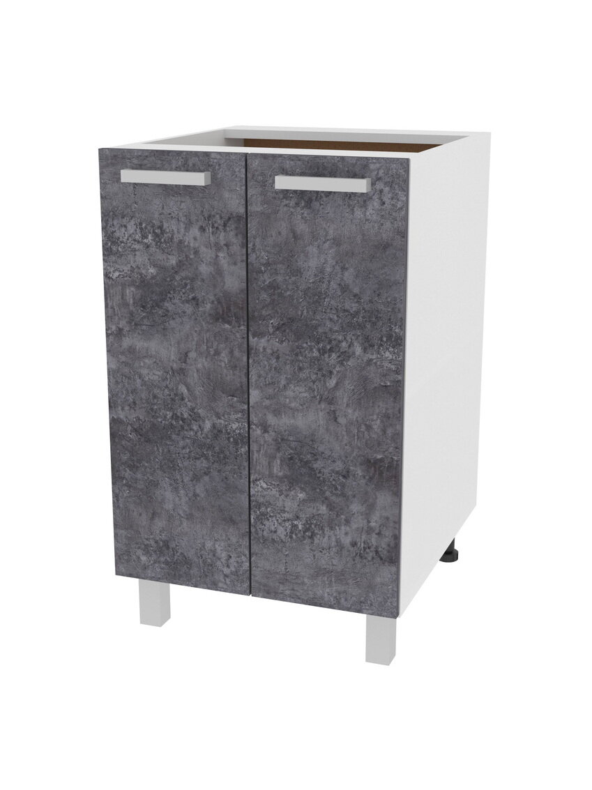 Модуль кухонный напольный, Стол 500 без столешницы - белый/бетон спаркс темный