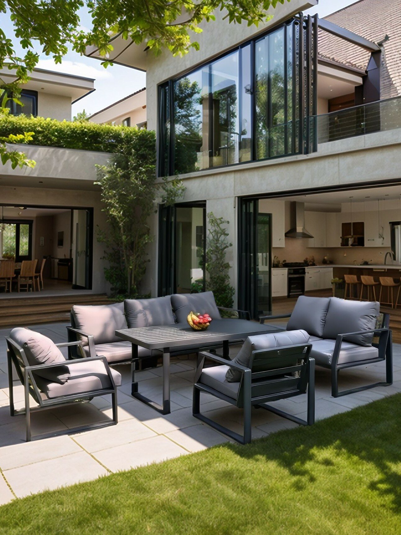 Садовая уличная мебель, комплект для 7 человек, диваны, кресло, стол, для дома, дачи, террасы, веранды