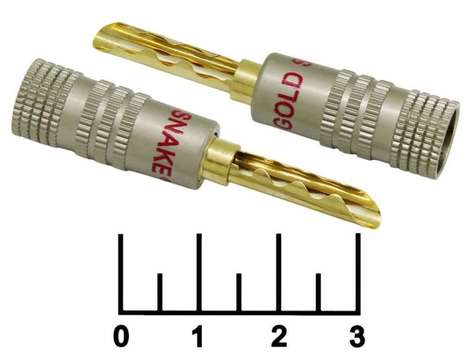 Клемма банан штекер gold металл красная (перо) SNAKE