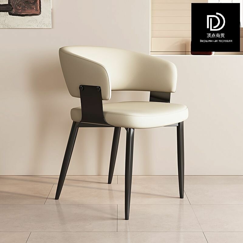 Итальянский стул в стиле минимализм, черный, лёгкая роскошь, дизайнерская спинка, для кухни, острова и отеля