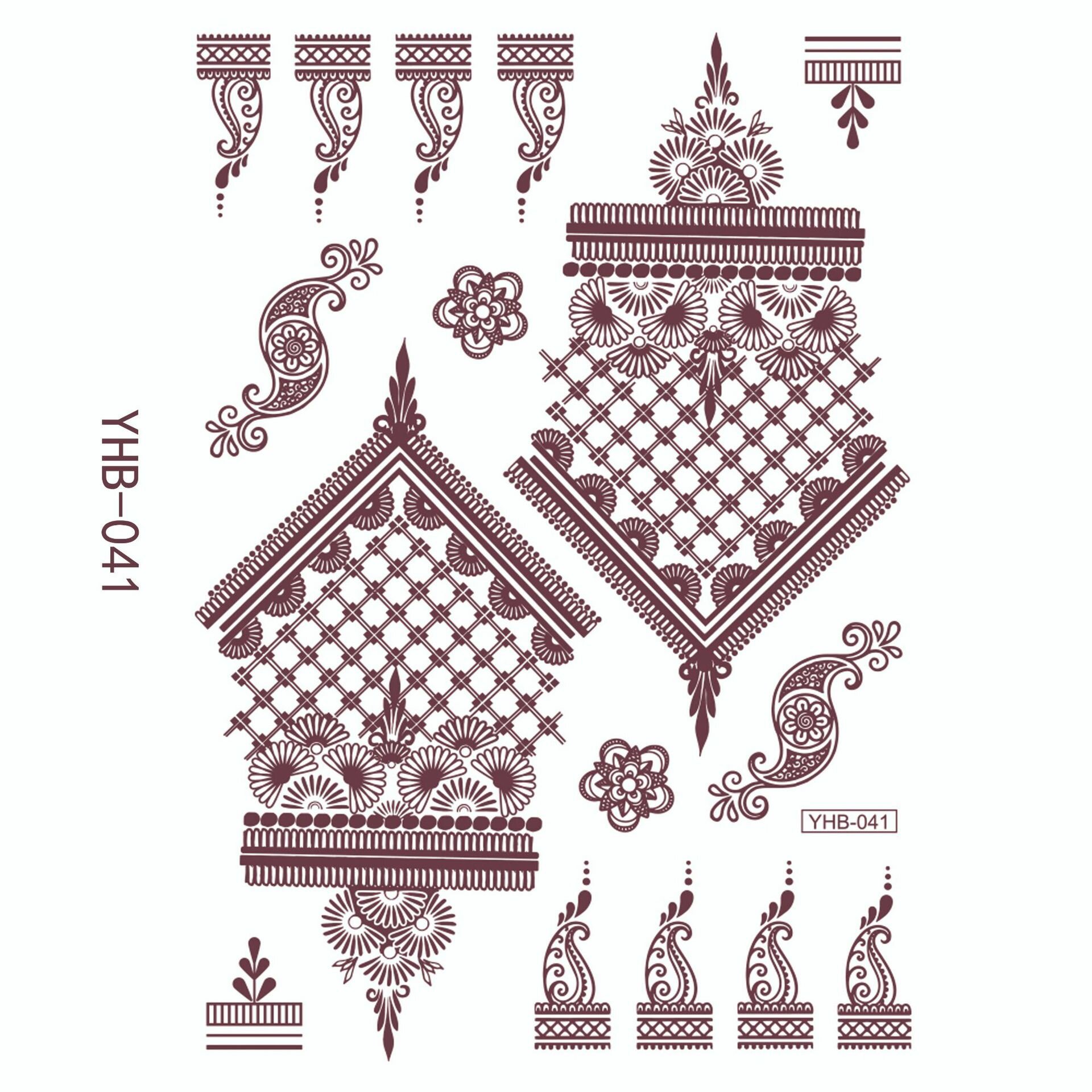 Временные татуировки хной в европейском и американском стиле, временные татуировки белого, черного и красного цветов, высококачественные временные татуировки для рук и предплечий.